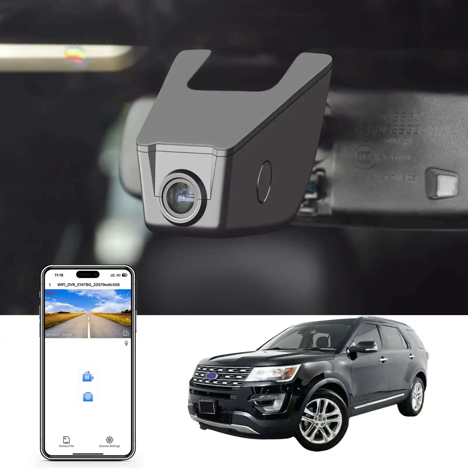 Mangoal 4K Dash Cam for Ford Explorer U502 | OEM Fit, WiFi, GPS, 64GB ...