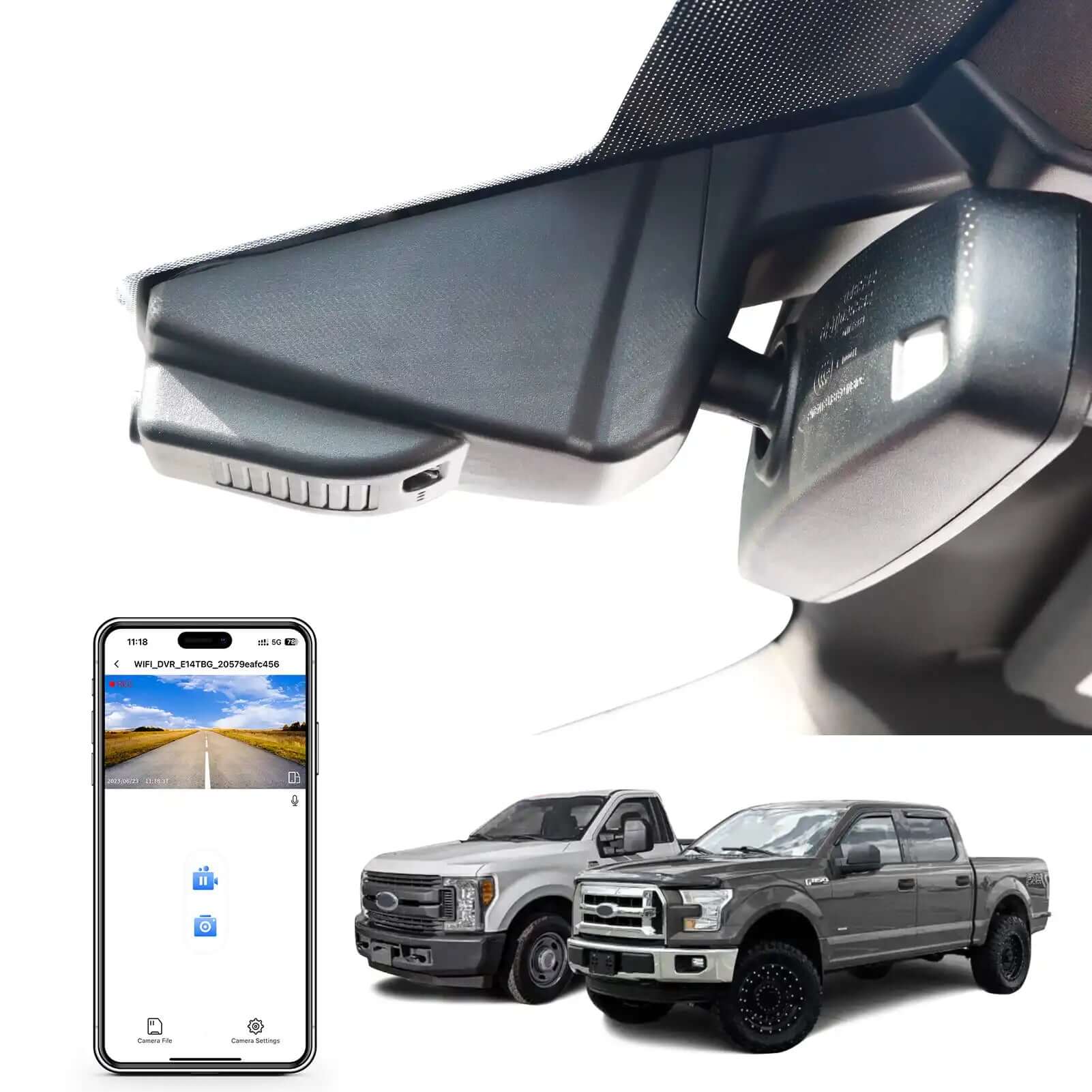 Mangoal 4K Dash Cam for Ford F150/F250/F350 | OEM Fit, WiFi, GPS, 64GB ...