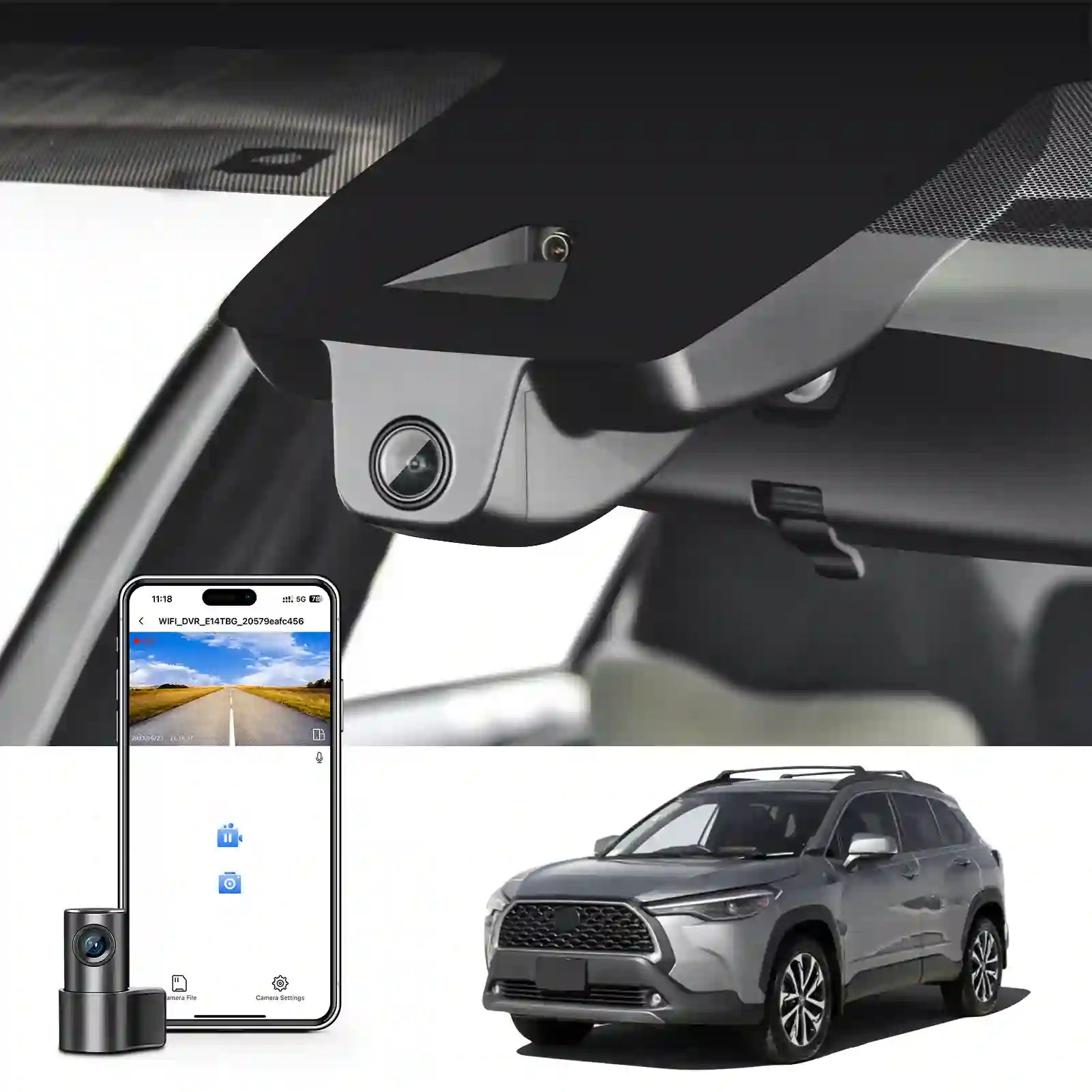 Mangoal 4K & Rear 1080P Dash Cam for Toyota Corolla Cross & Hybrid ...